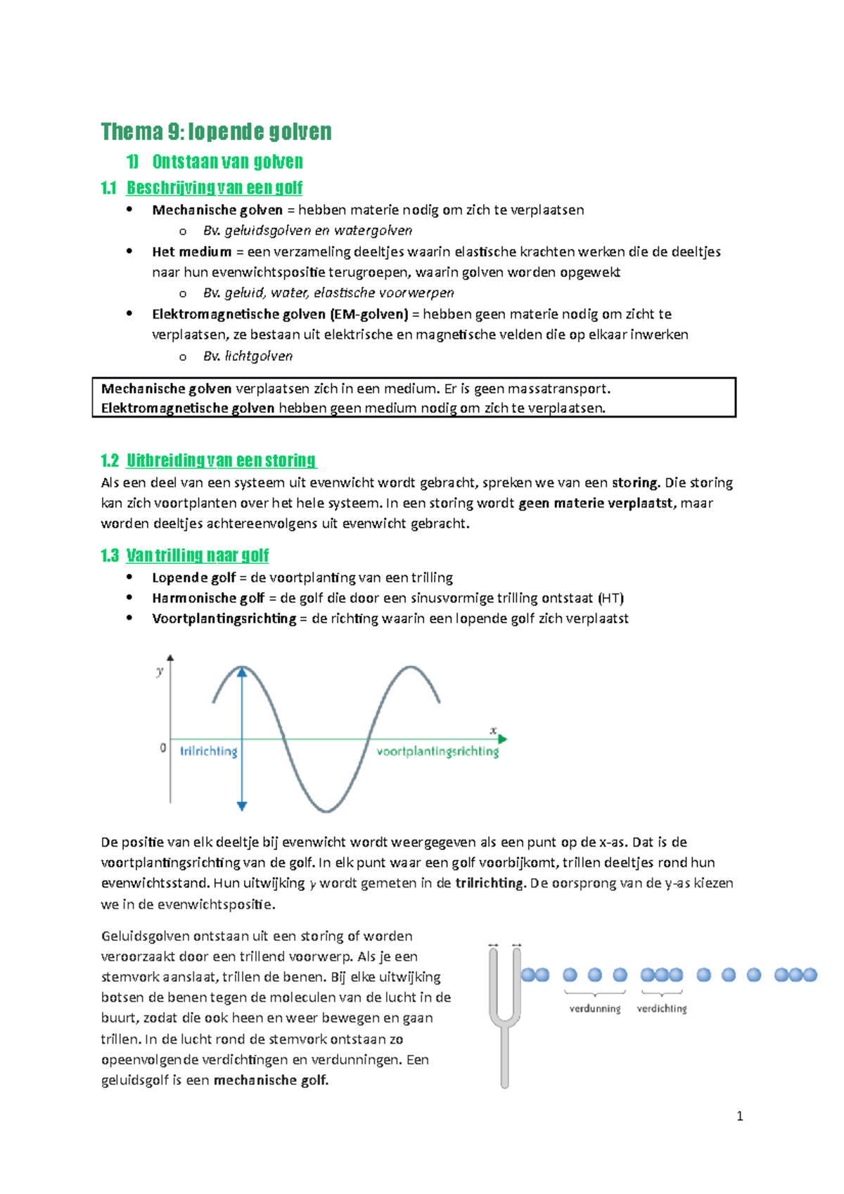 Quark 6.2 thema 9 - Thema 9: lopende golven 1) Ontstaan van golven 1 ...