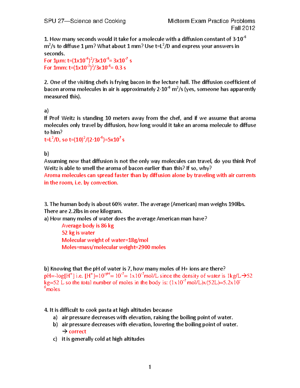 2012 Midterm Review Practice Problems 2 Solutions - Fall 2012 How many seconds would it take for ...