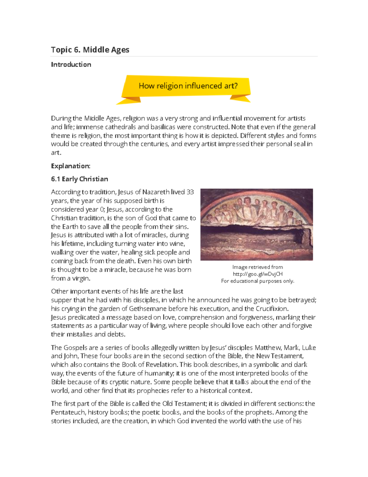 Chucuchucuchú - TEMAS DEL 6 AL 10 - Topic 6. Middle Ages Introduction ...