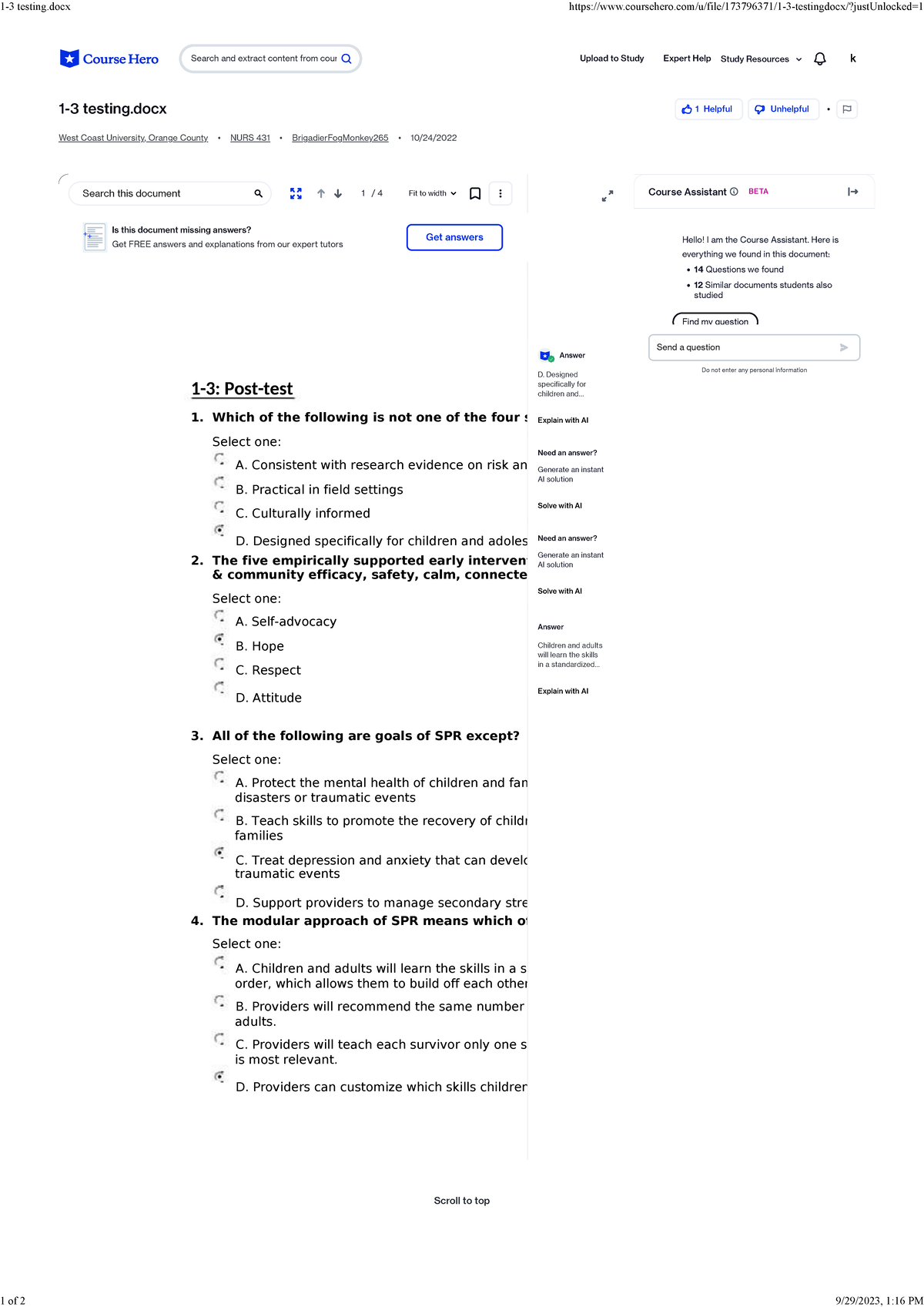 1-3 testing - course work for SPR - Scroll to top Is this document ...