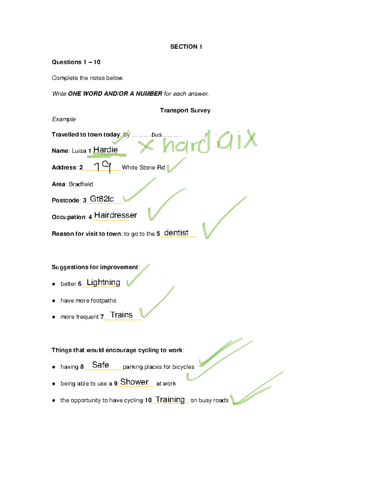 Ielts-2 - Questions 1 – 10 Complete the notes below. Write ONE WORD AND ...