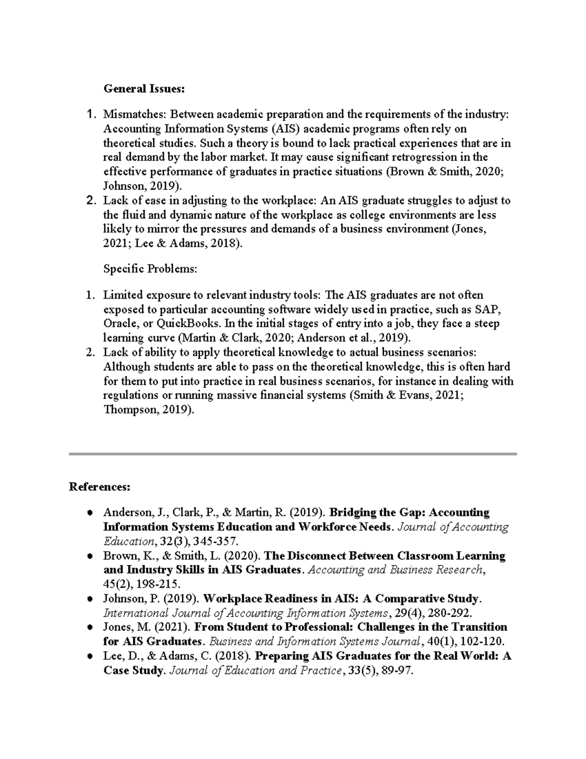 2 general problem 2 specific problem - General Issues: Mismatches ...