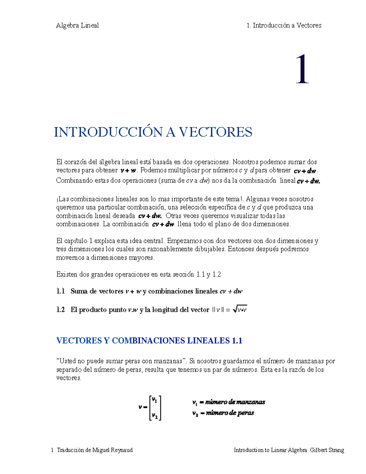Introduccion a vectores Nota 10 - 1 INTRODUCCIÓN A VECTORES El corazón ...