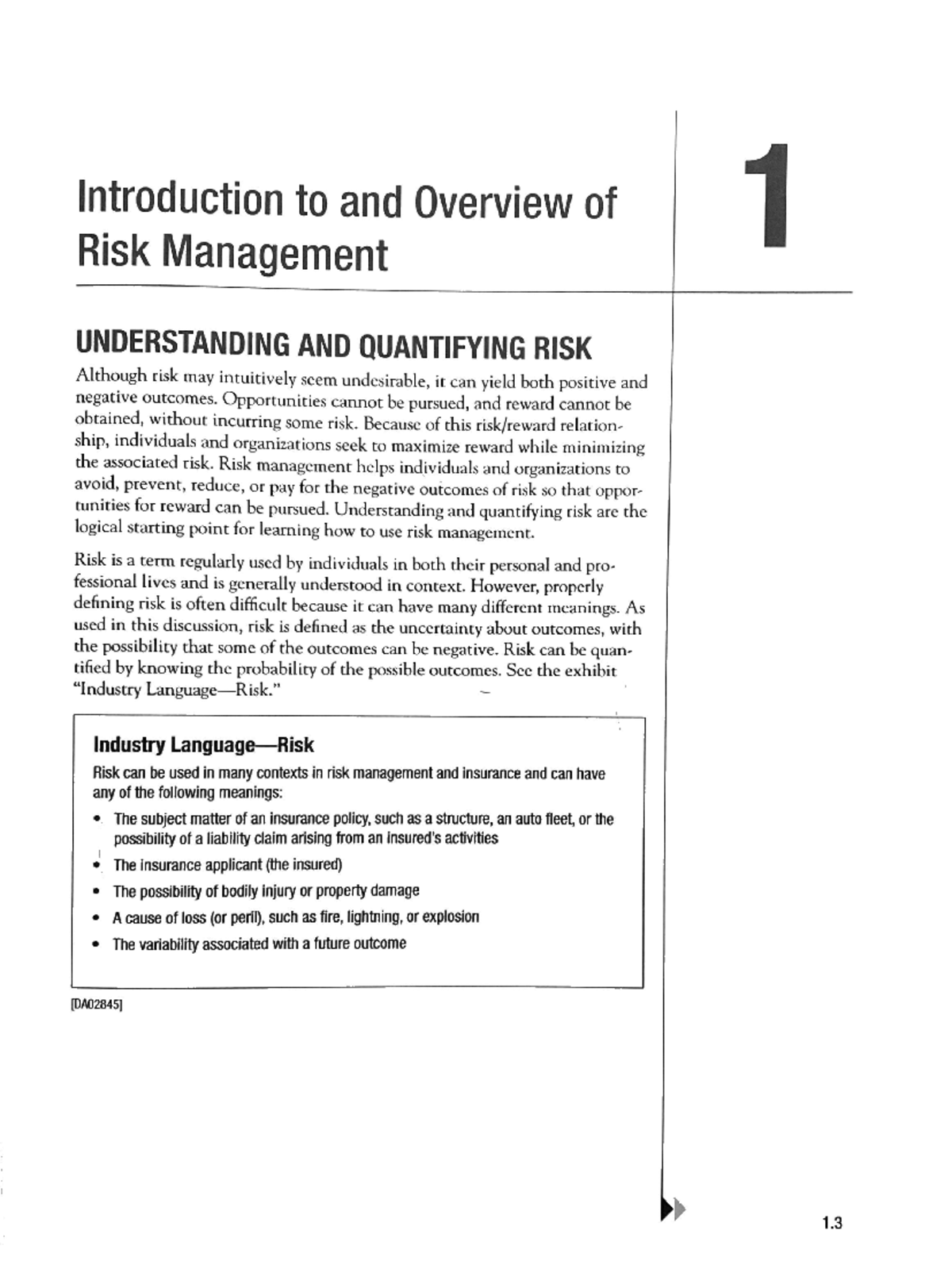 Chapter 1 Risk - notes for exams - RMI 2101 - Studocu