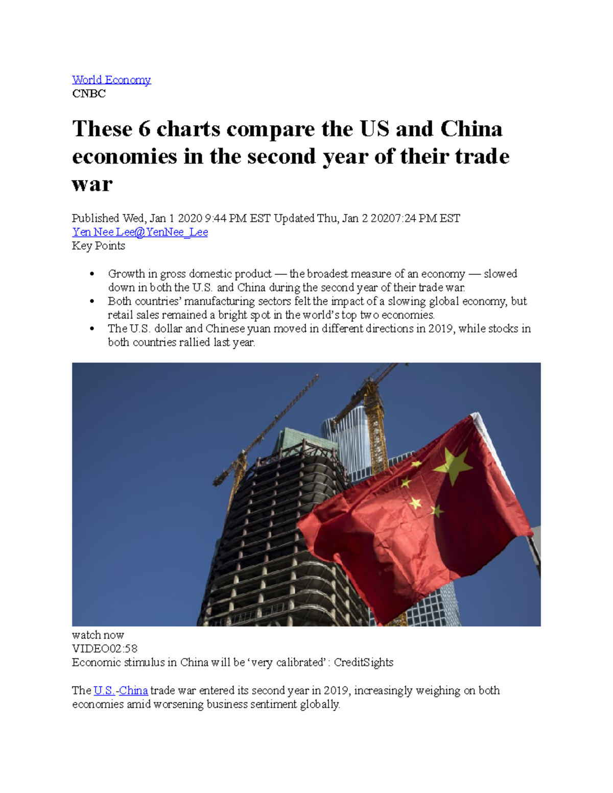 China US trade war results - World Economy CNBC These 6 charts compare ...