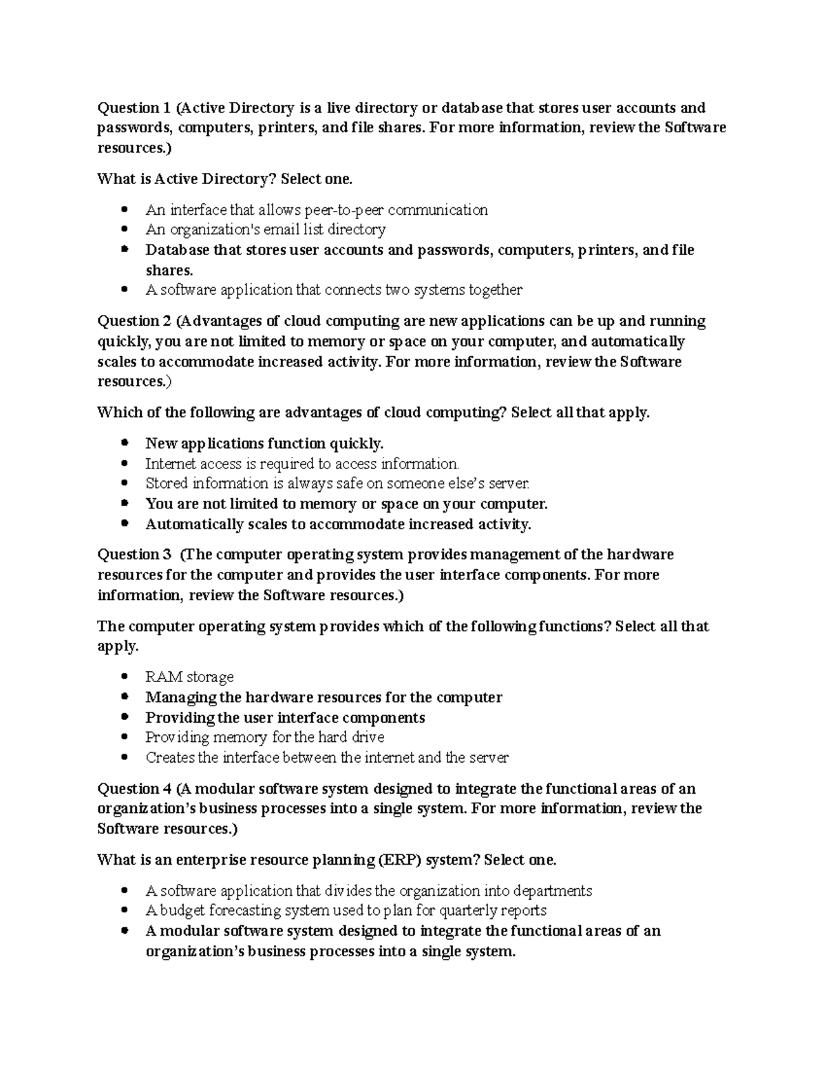 2-0 Check Your Knowledge - Question 1 (Active Directory is a live ...