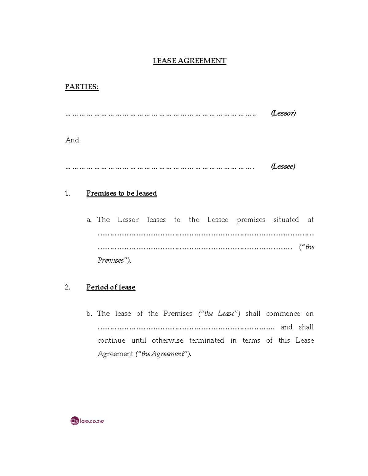 Lease Agreement - Notes - LEASE AGREEMENT PARTIES: - Studocu