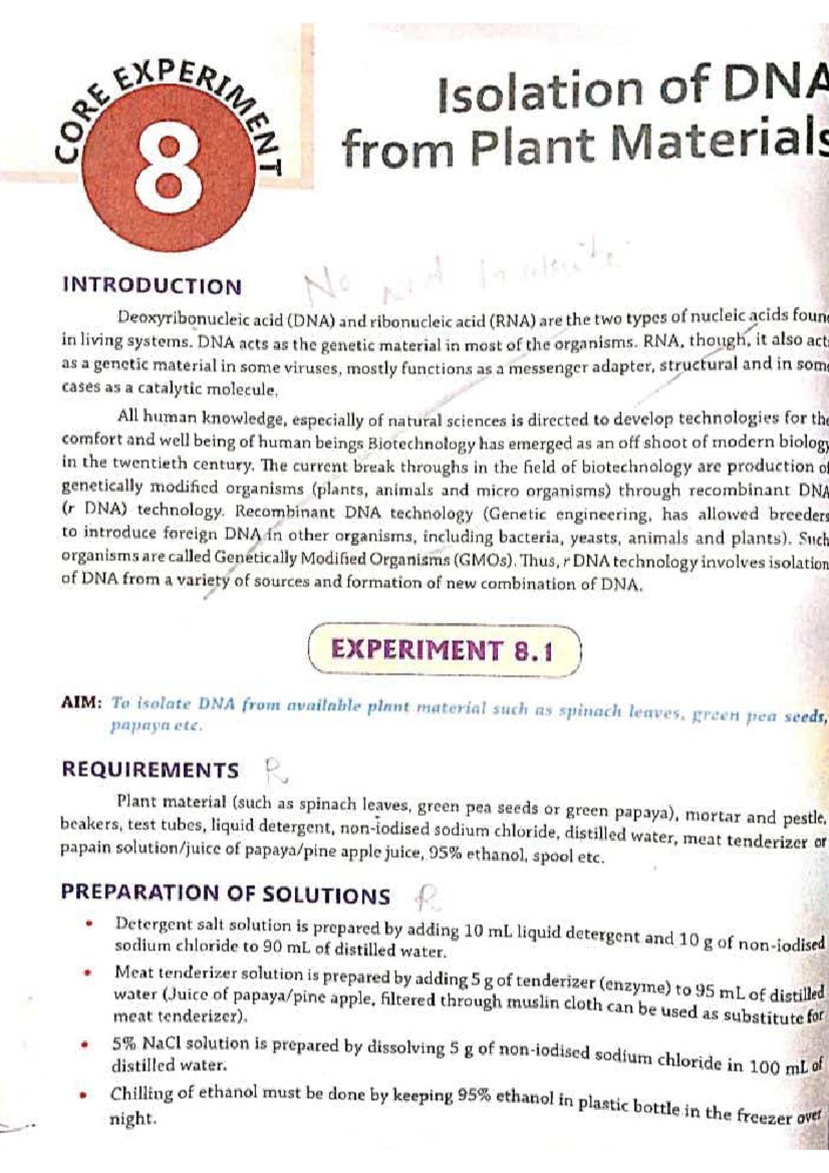 Experiment 1 - Biology practicals - Studocu