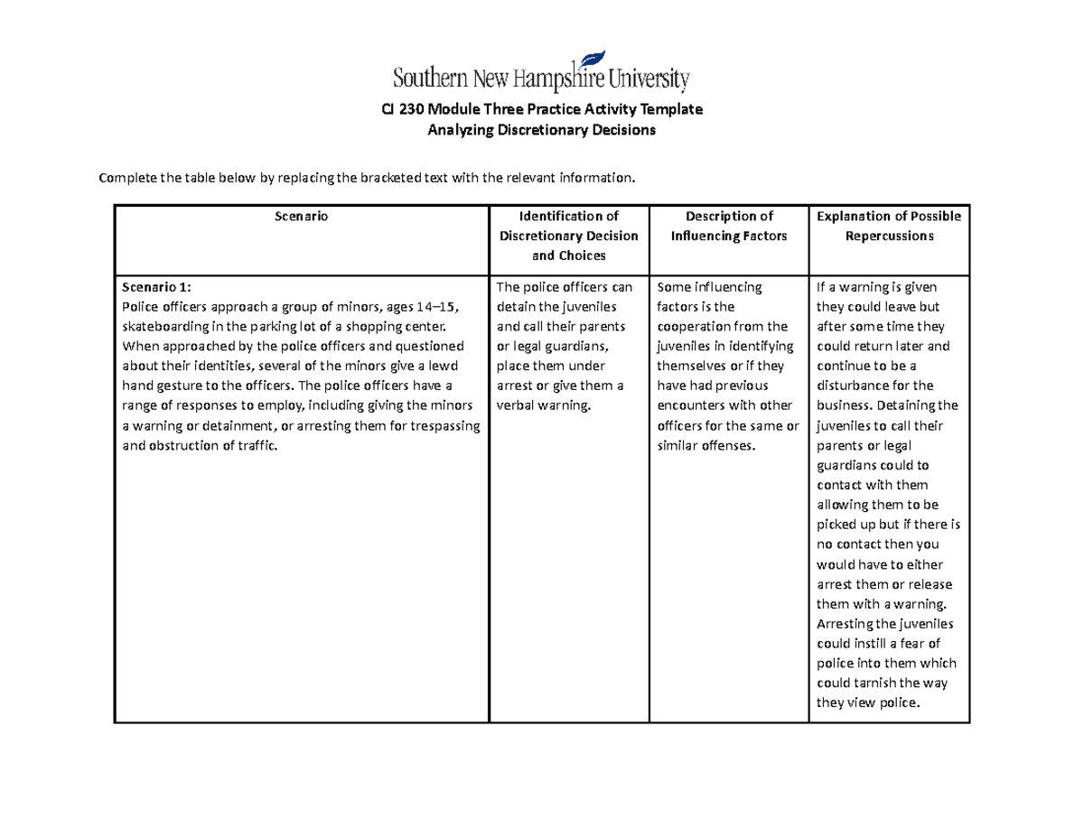 CJ 230 Mod 3 ACT - Finished module - CJ 230 Module Three Practice ...