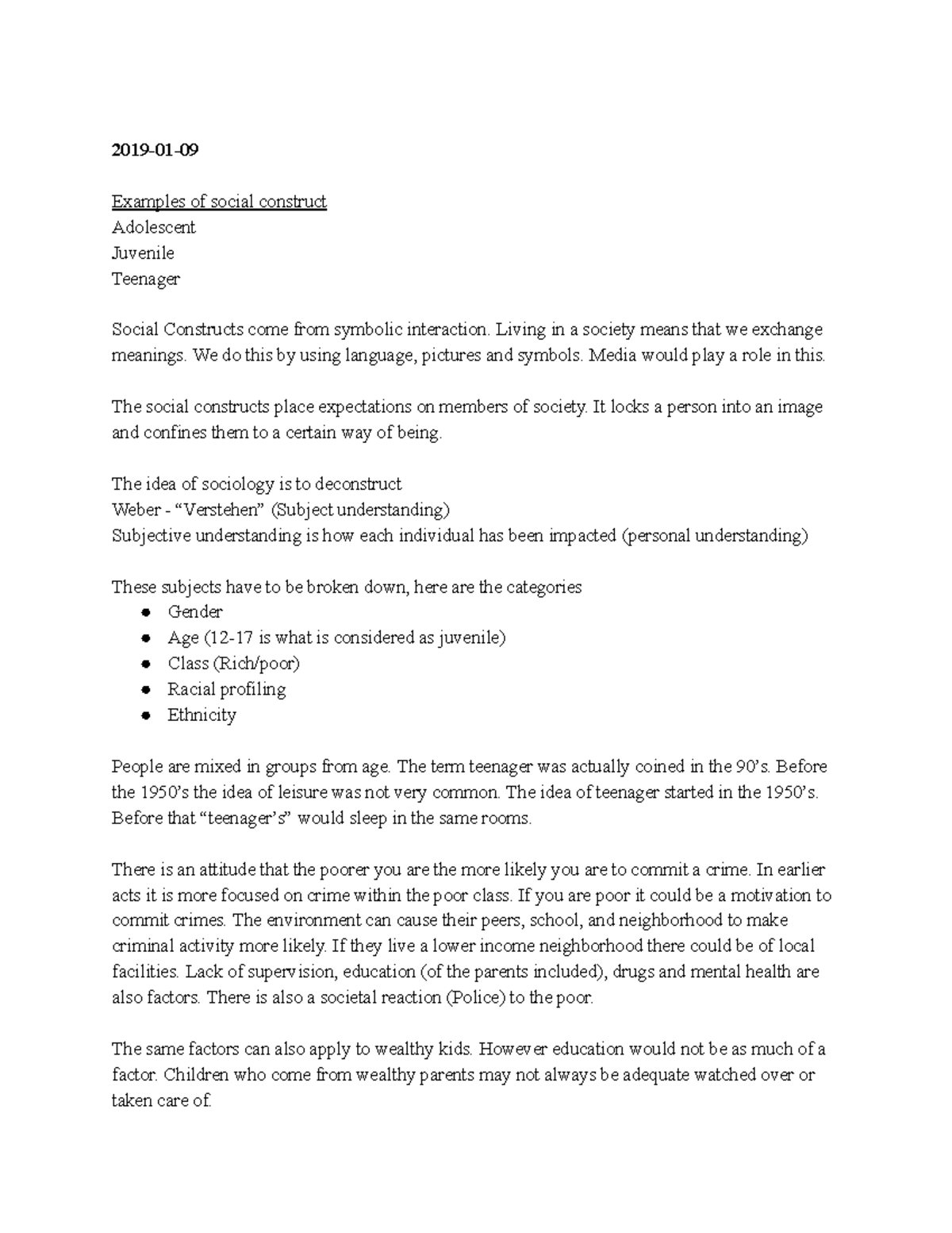 Social constructs - 2019-01- Examples of social construct Adolescent ...