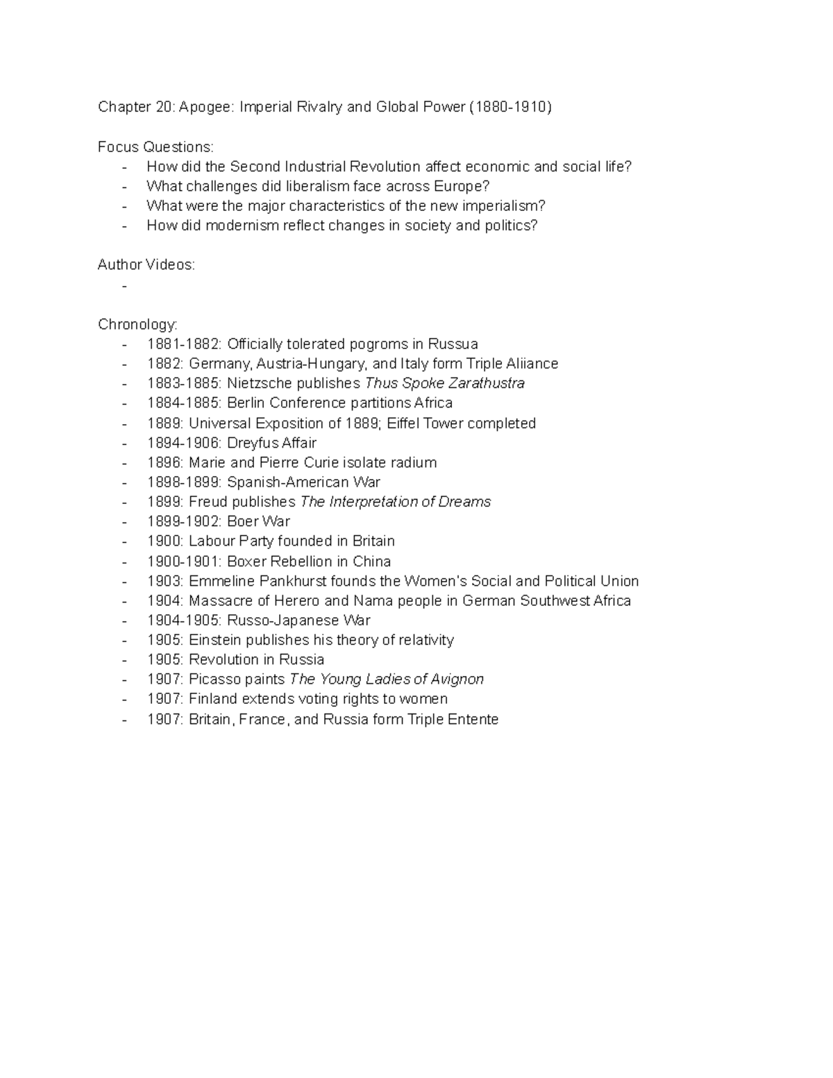 Ch 20 - The West: A New History - Chapter 20: Apogee: Imperial Rivalry ...