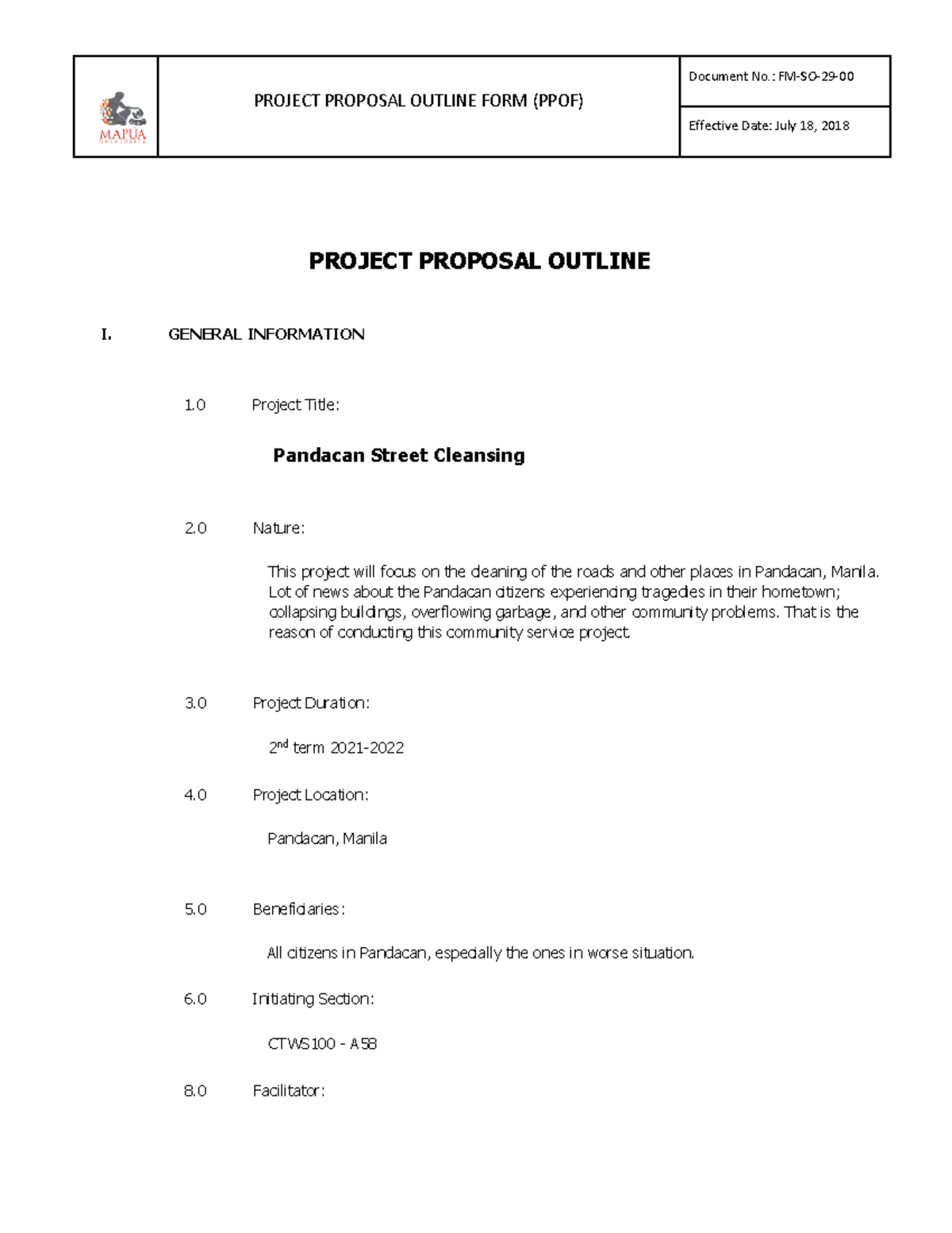 Berino - Final Project Proposal Outline Form - PROJECT PROPOSAL OUTLINE ...
