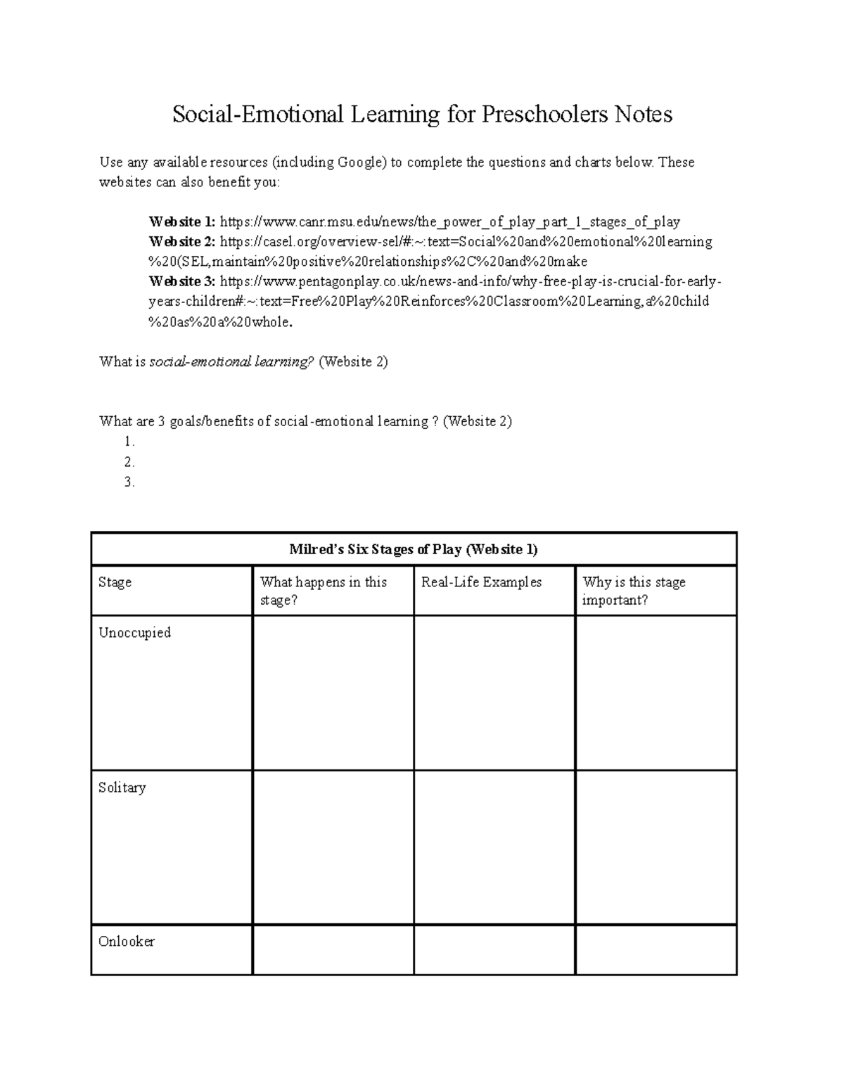 Social-Emotional Learning for Preschoolers Notes - These websites can ...