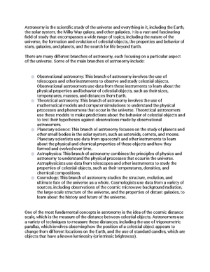 Intro to observational astronomy - Observational astronomy is the study ...