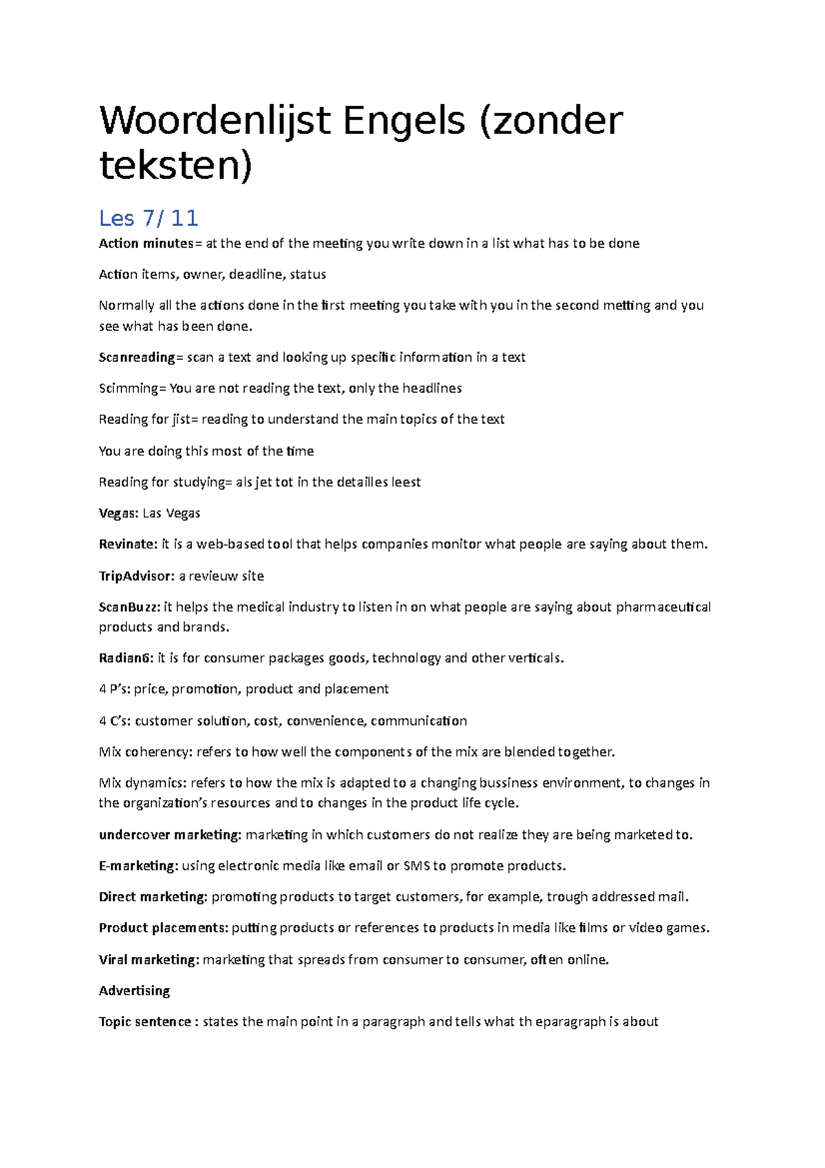 Woordenlijst Engels zonder teksten - Woordenlijst Engels (zonder ...