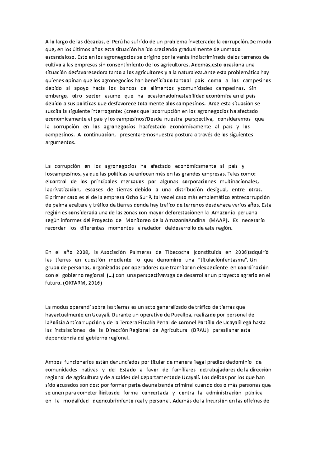 Documento - Botame tu gaaa - A lo largo de las décadas, el Perú ha ...