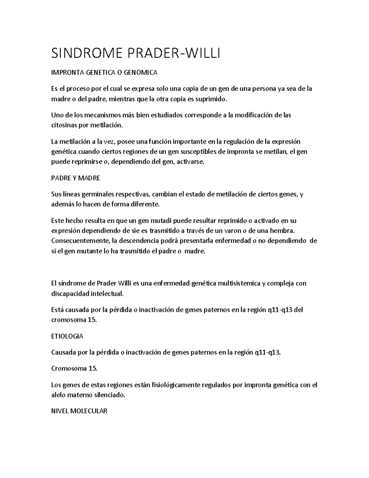 Sindrome Prader - apuntes de clase - SINDROME PRADER-WILLI IMPRONTA ...