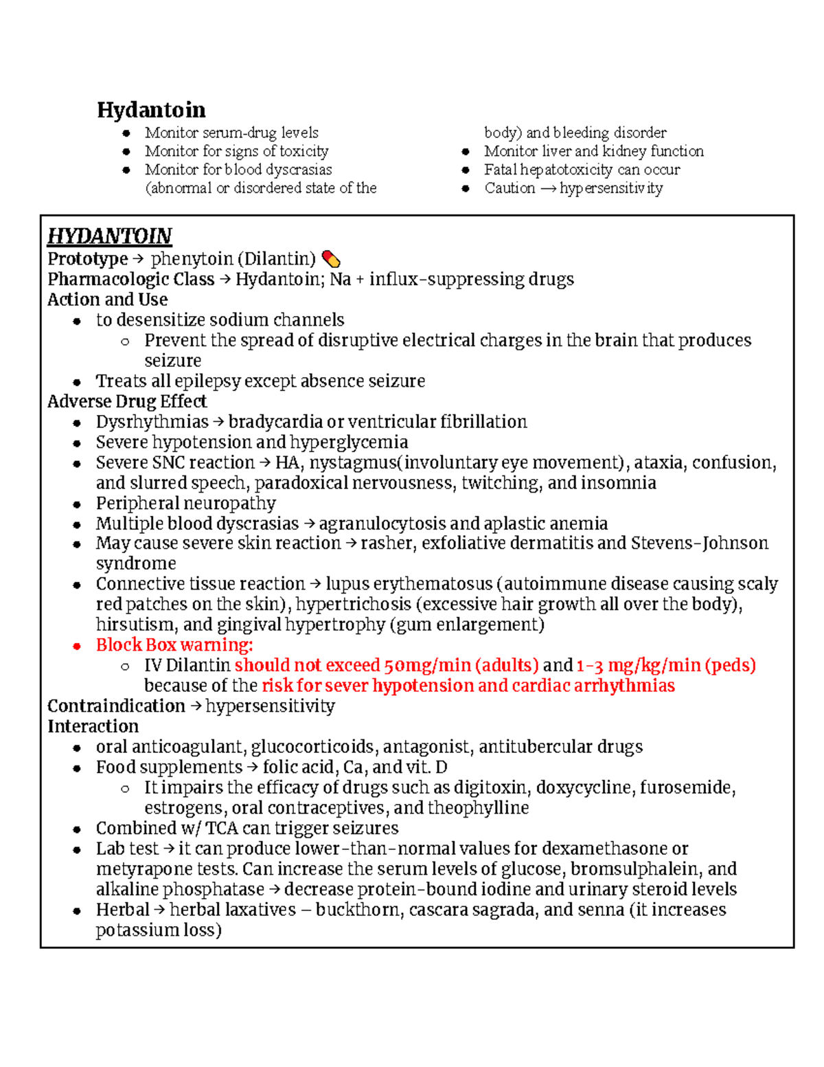 CH15 Drugs for Seizure 5 - Hydantoin Monitor serum-drug levels Monitor ...