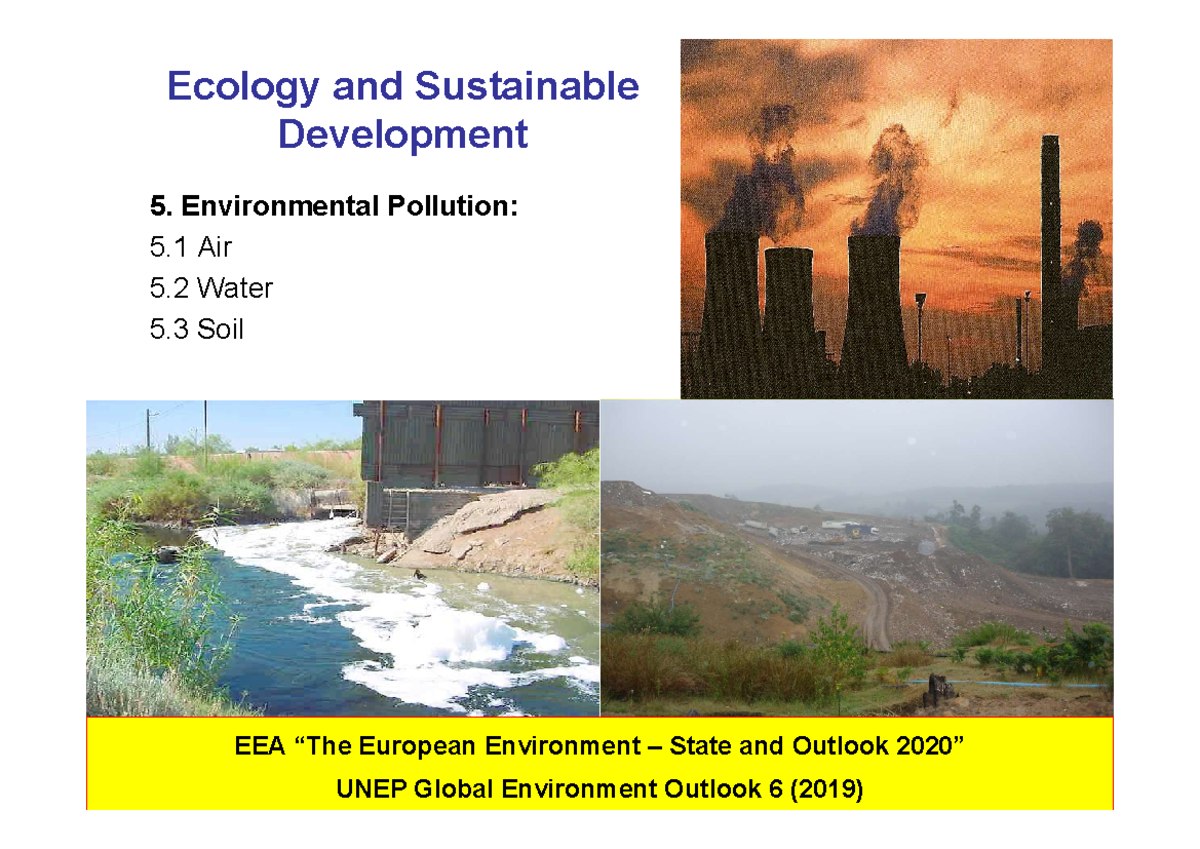 Ch. 5 - Environmental Pollution - Ecology and Sustainable Development ...