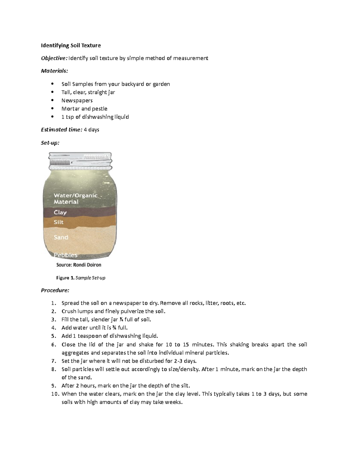 Identifying Soil Texture - Identifying Soil Texture Objective: Identify ...