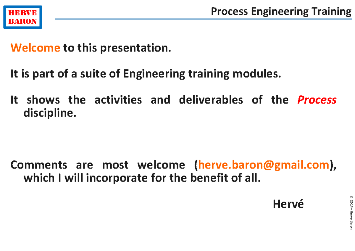 Process-140328151909-phpapp 02 - Process Engineering Training Welcome ...