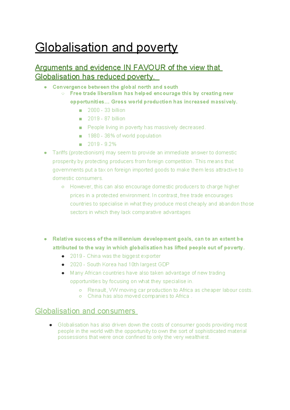 Globalisation and poverty - Globalisation and poverty Arguments and ...
