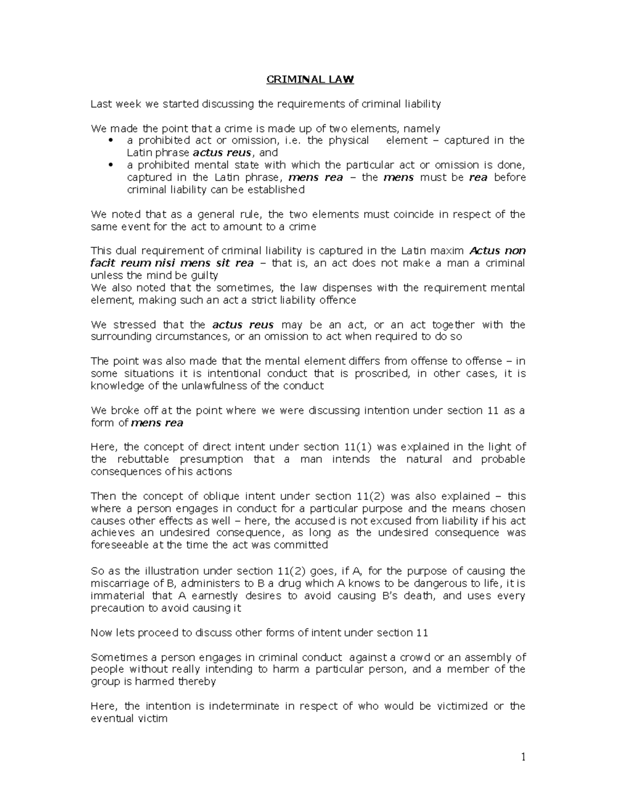 Criminal law notes - the summaries of the Ghanaian law - CRIMINAL LAW ...