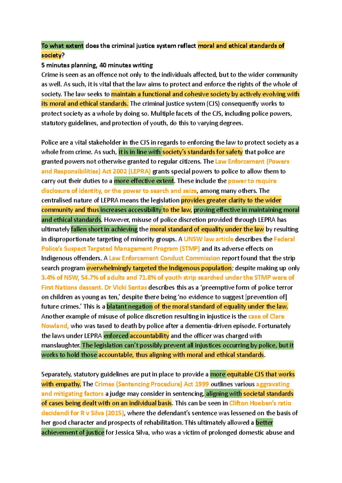 Crime essay 20:20 full marks - To what extent does the criminal justice ...