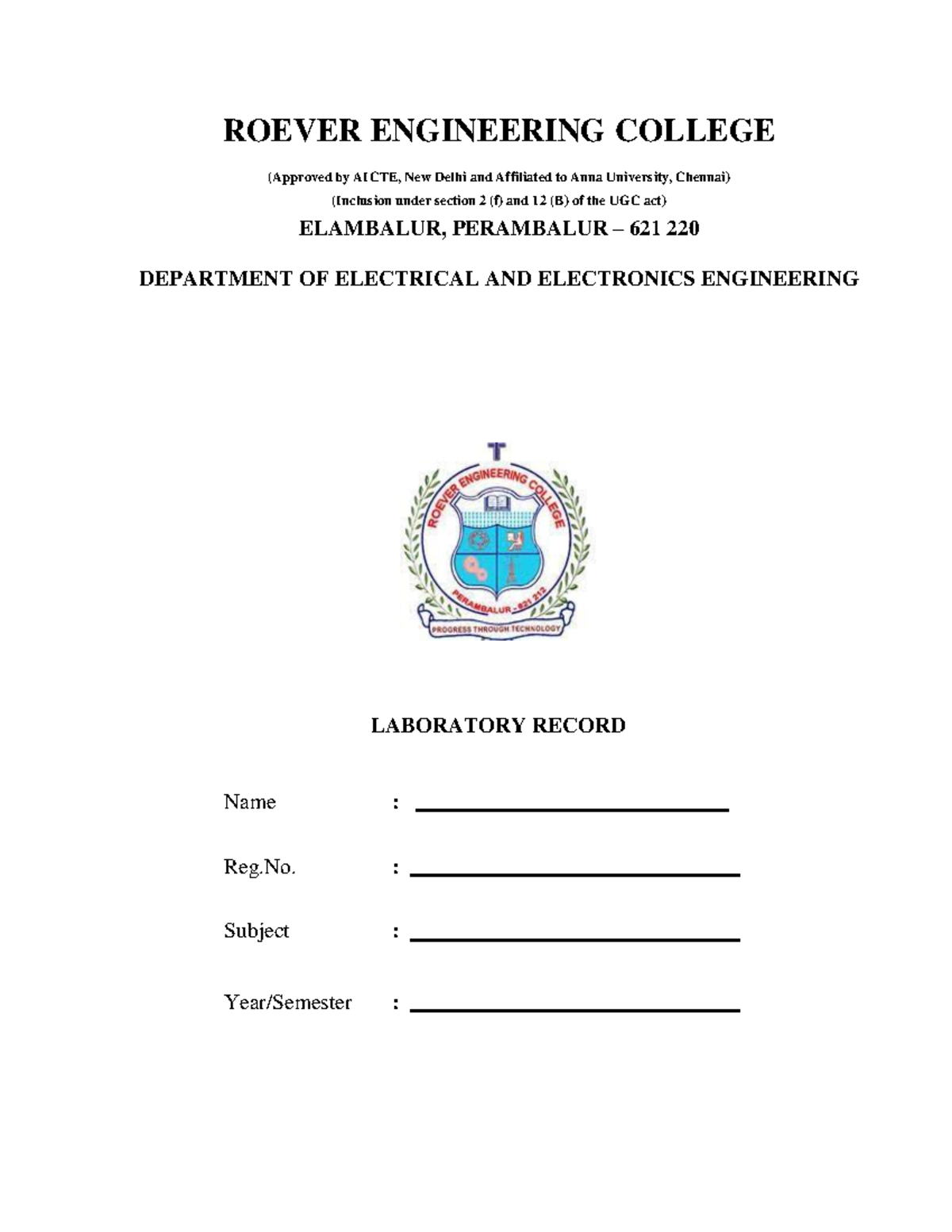 CS 3362 CPDS LAB Manual - ROEVER ENGINEERING COLLEGE (Approved by AICTE, New Delhi and ...