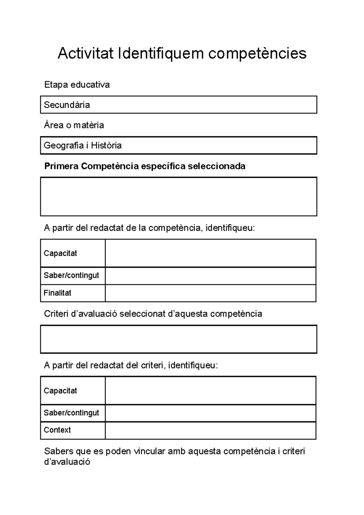 Plantilla activitat Identifiquem competències - Activitat Identifiquem ...
