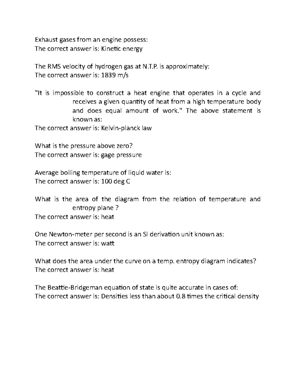 Mechanical Engineering Questions (14) - Exhaust gases from an engine ...