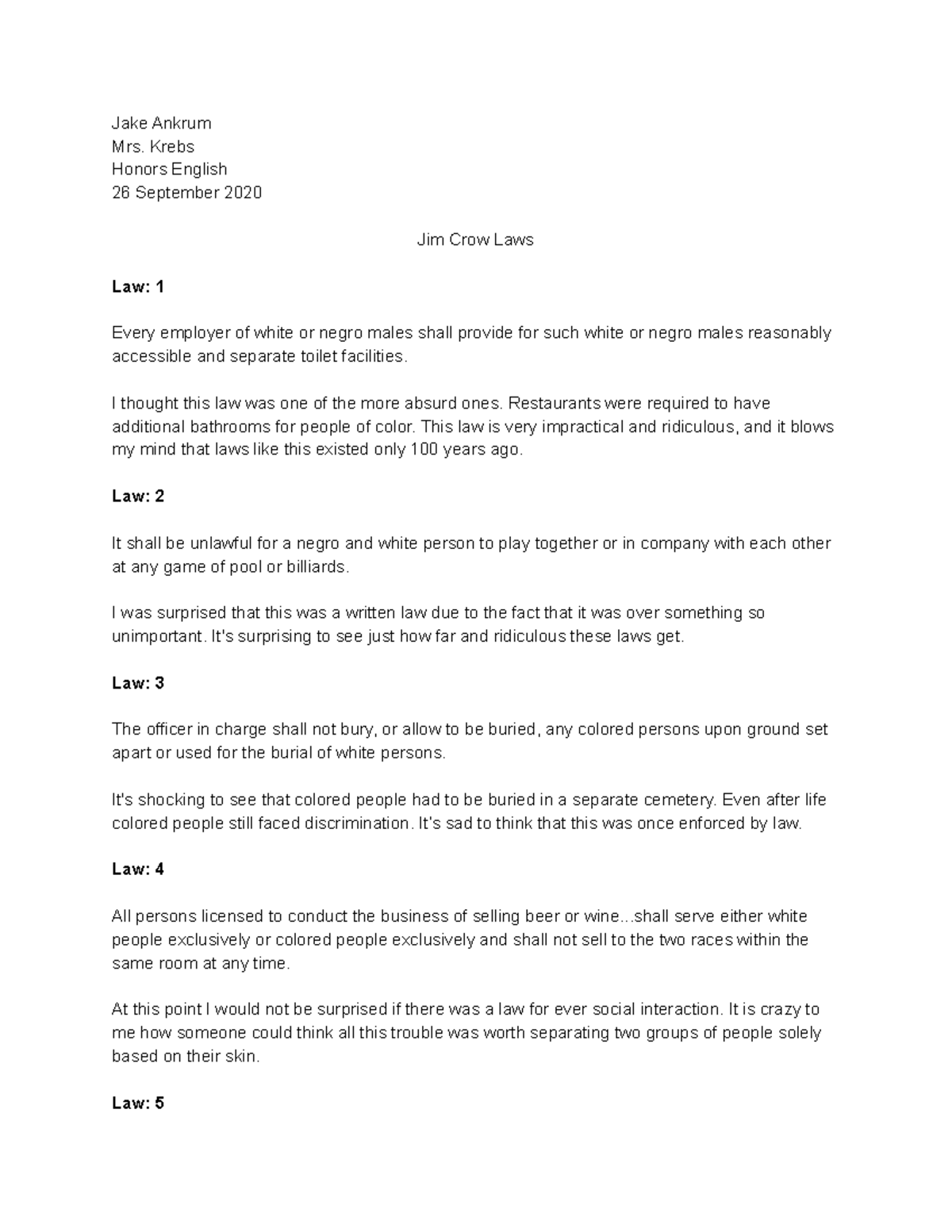 Jim Crow - Overview of Jim Crow laws in analysis with To Kill A ...