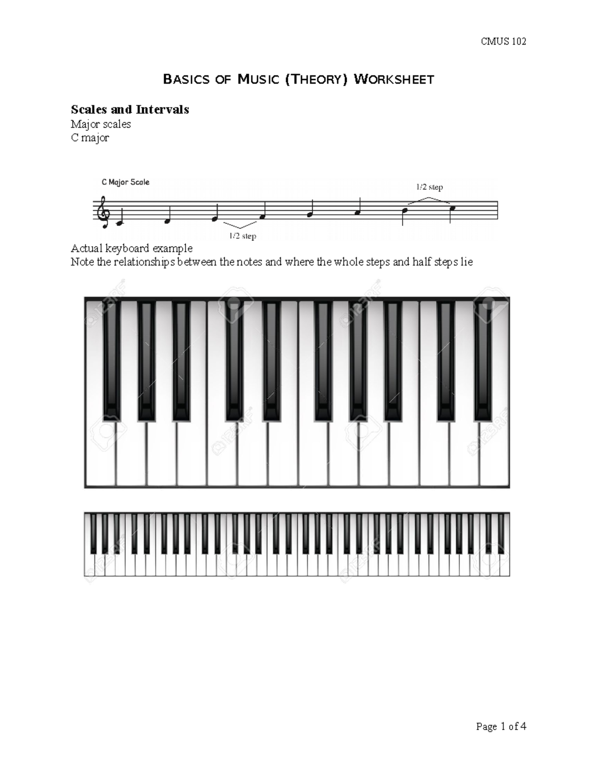 Basics of Music (Theory) Worksheet - BASICS OF MUSIC (THEORY) WORKSHEET ...