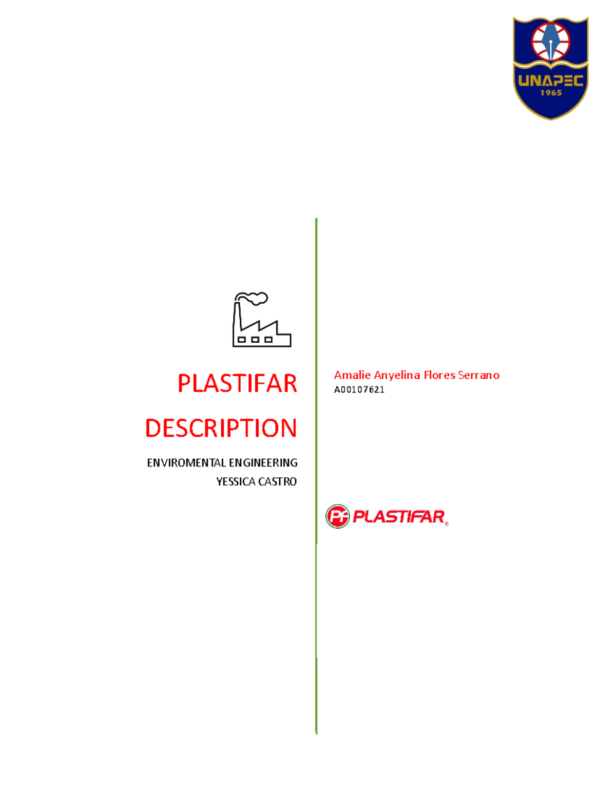 Company's description - Amalie Flores A00107621 - PLASTIFAR DESCRIPTION ...