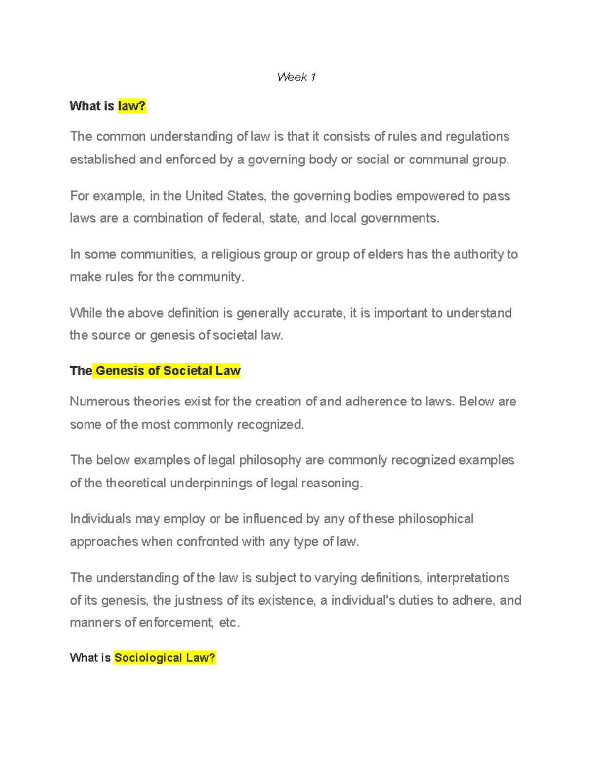 Business Law Lecture Notes Week 1 What Is Law The Common