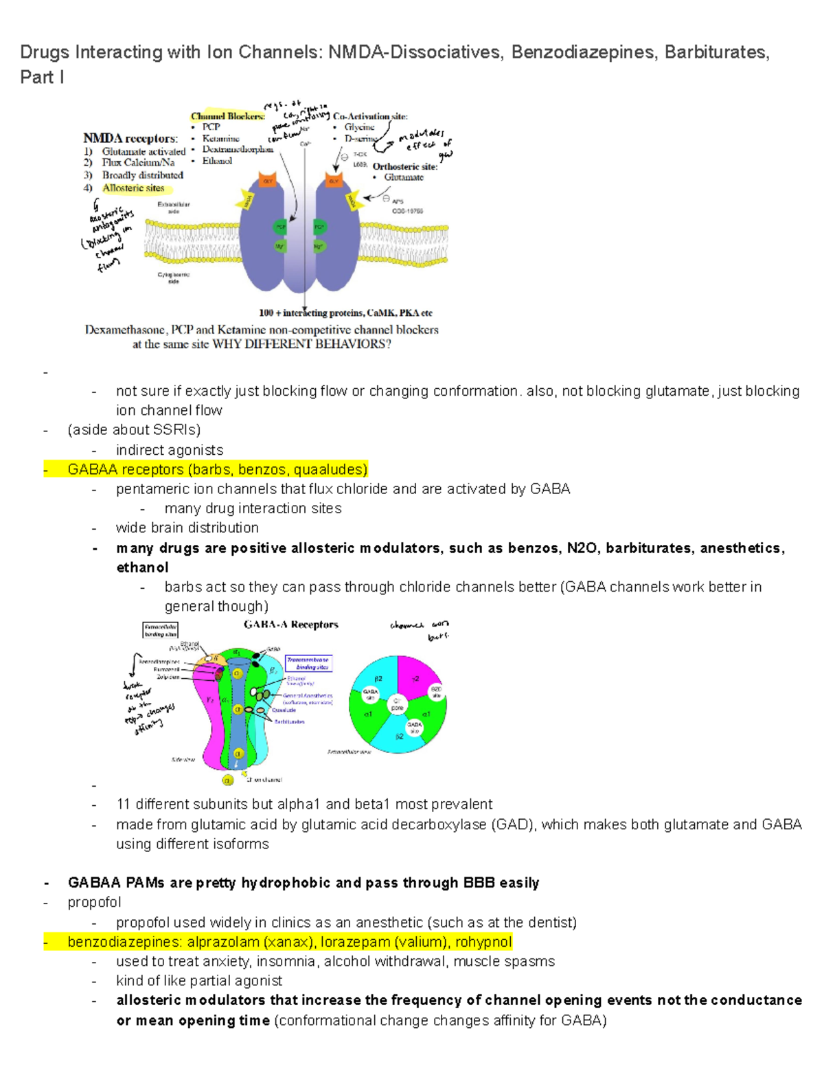 Neurosc C277 Drug Interacting with NMDA and Barbiturates - Drugs ...