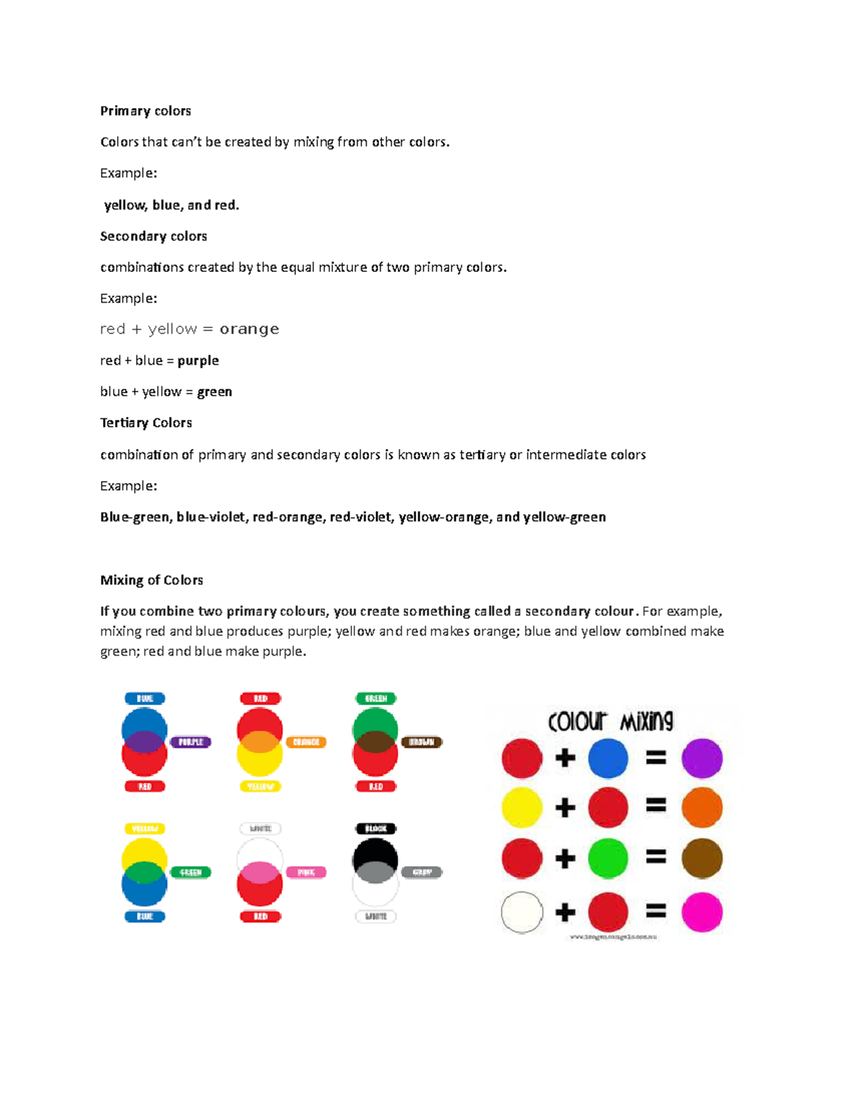 Colors Shapes - random lesson for art activity - Primary colors Colors ...