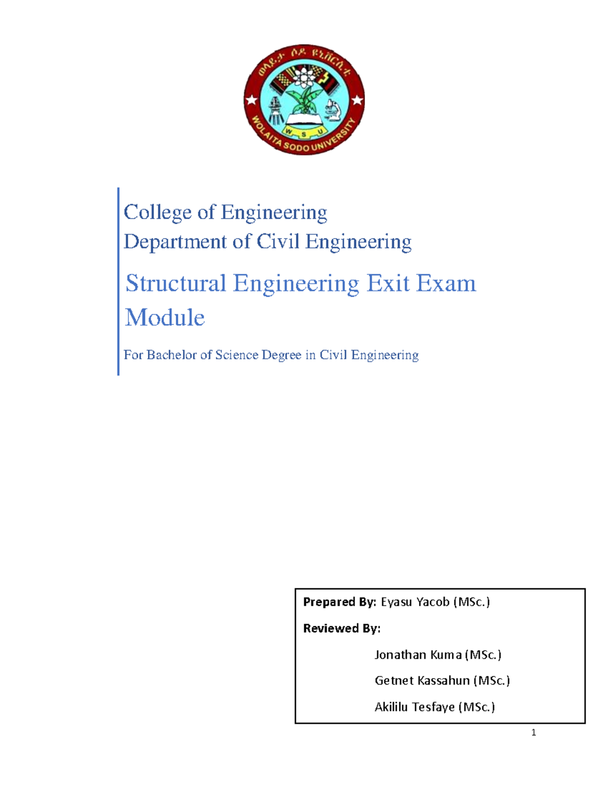 Structural Engineering Module - College of Engineering Department of ...