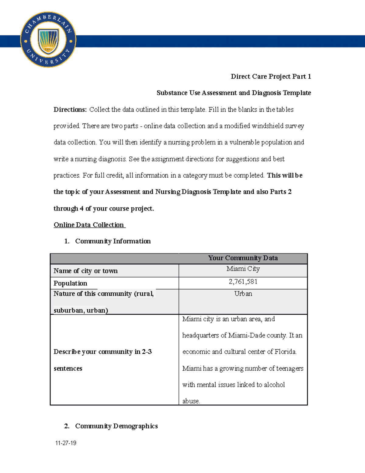 Order 1NR443 W2 Part 1 Substance Use Assessment and Diagnosis Template ...