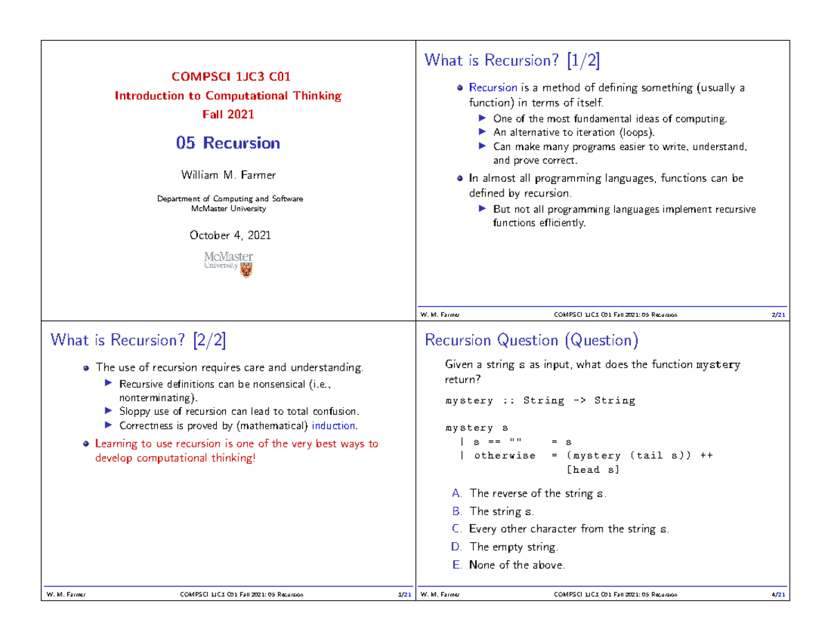 05-rec-4up mathematical reasing - MATH 3120 - U of M - Studocu