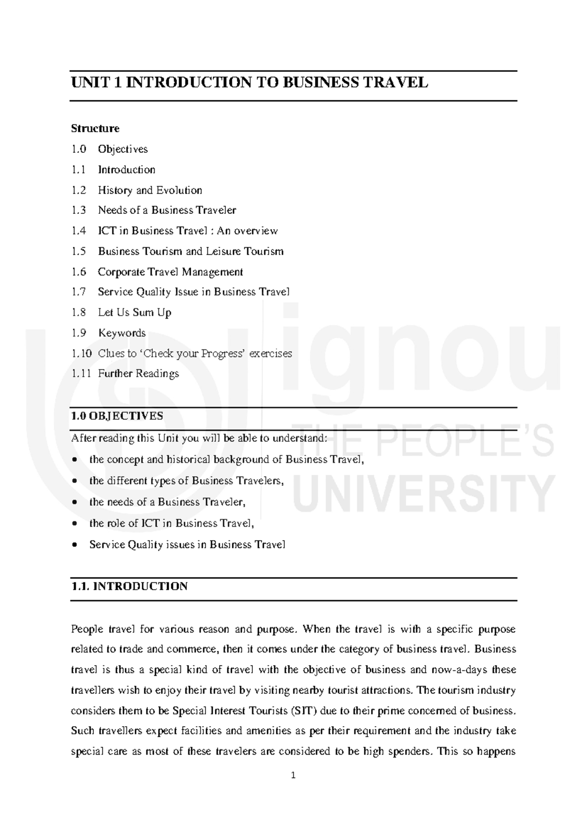 Unit-1 - Components of tourism - UNIT 1 INTRODUCTION TO BUSINESS TRAVEL ...