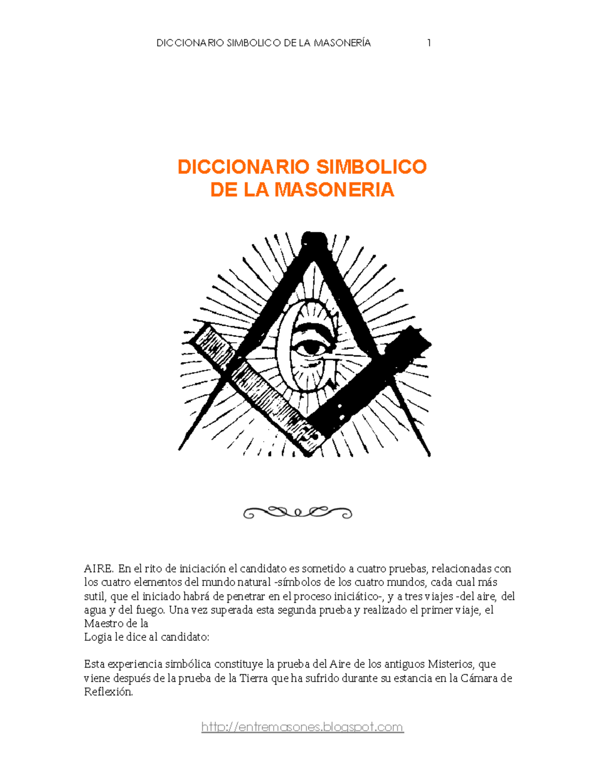 Anónimo - Diccionario Simbólico de la Masoneria - DICCIONARIO SIMBOLICO ...