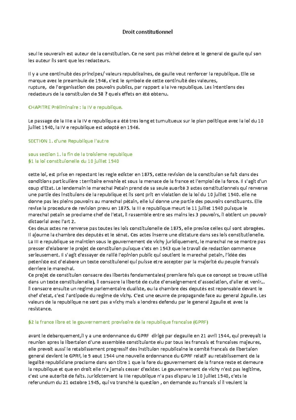 Droit constituionnel S2 - Warning: TT: undefined function: 32 Droit constitutionnel seul le ...