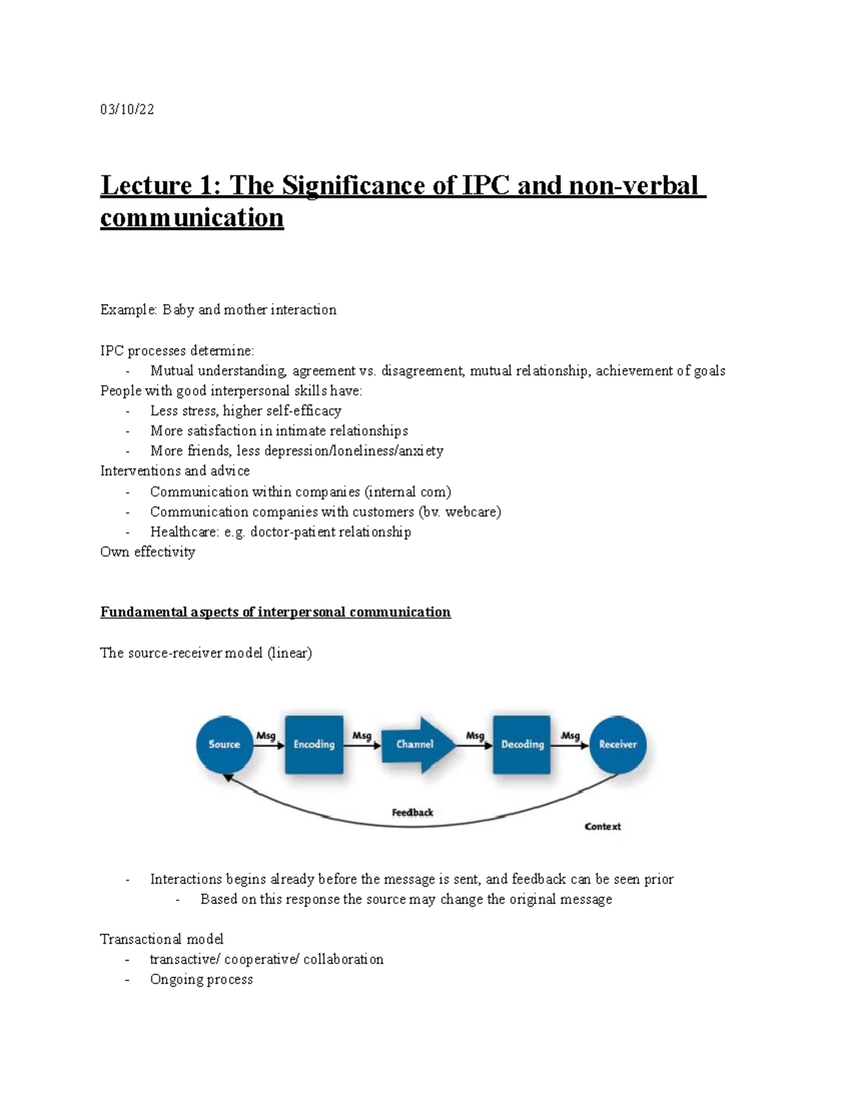 IPC lecture 1-5 - 03/10/ Lecture 1: The Significance of IPC and non ...
