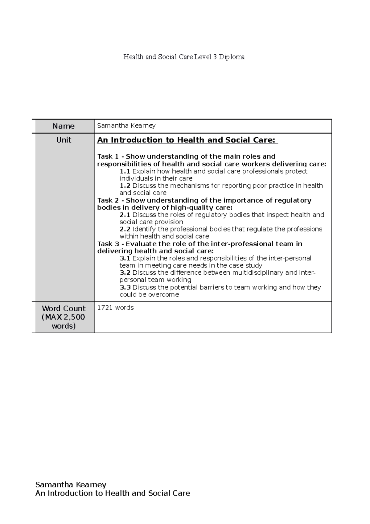 An Introduction to Health and Social Care - These individuals include ...