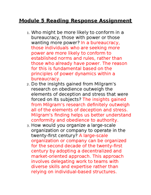 Module 2 Reading Response Assignment - Module 2 Reading Response ...