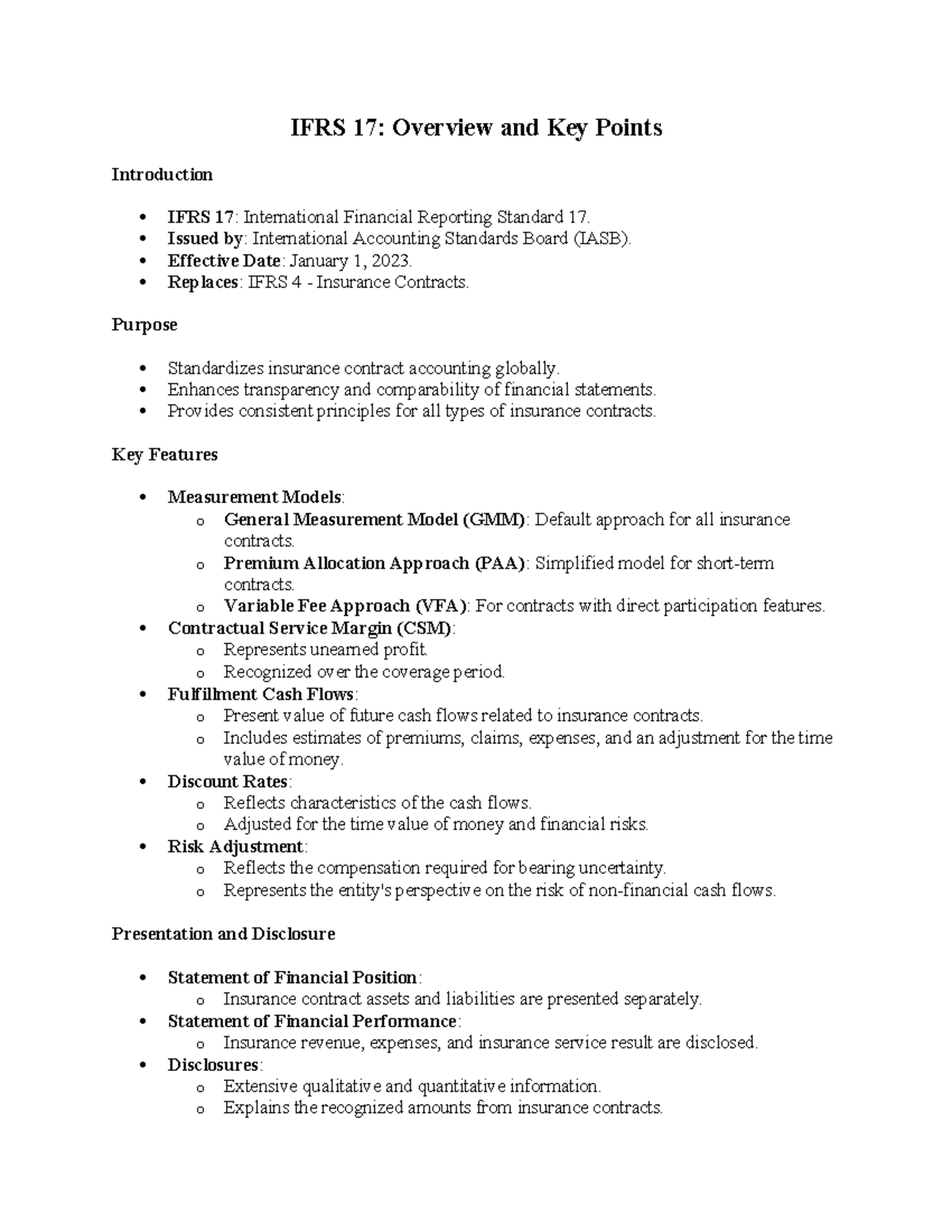 IFRS 17 - IFRS 17: Overview and Key Points Introduction IFRS 17 ...