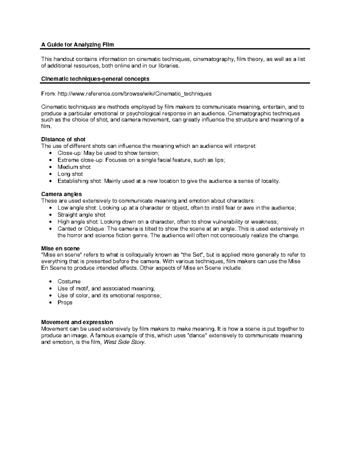 Filmanalysis 1 - How to analyse a film? - A Guide for Analyzing Film ...