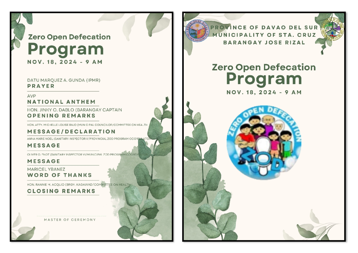 Program Project Kahayag - JOSE BLA PROVINCE OF DAVAO DEL SUR Zero Open ...