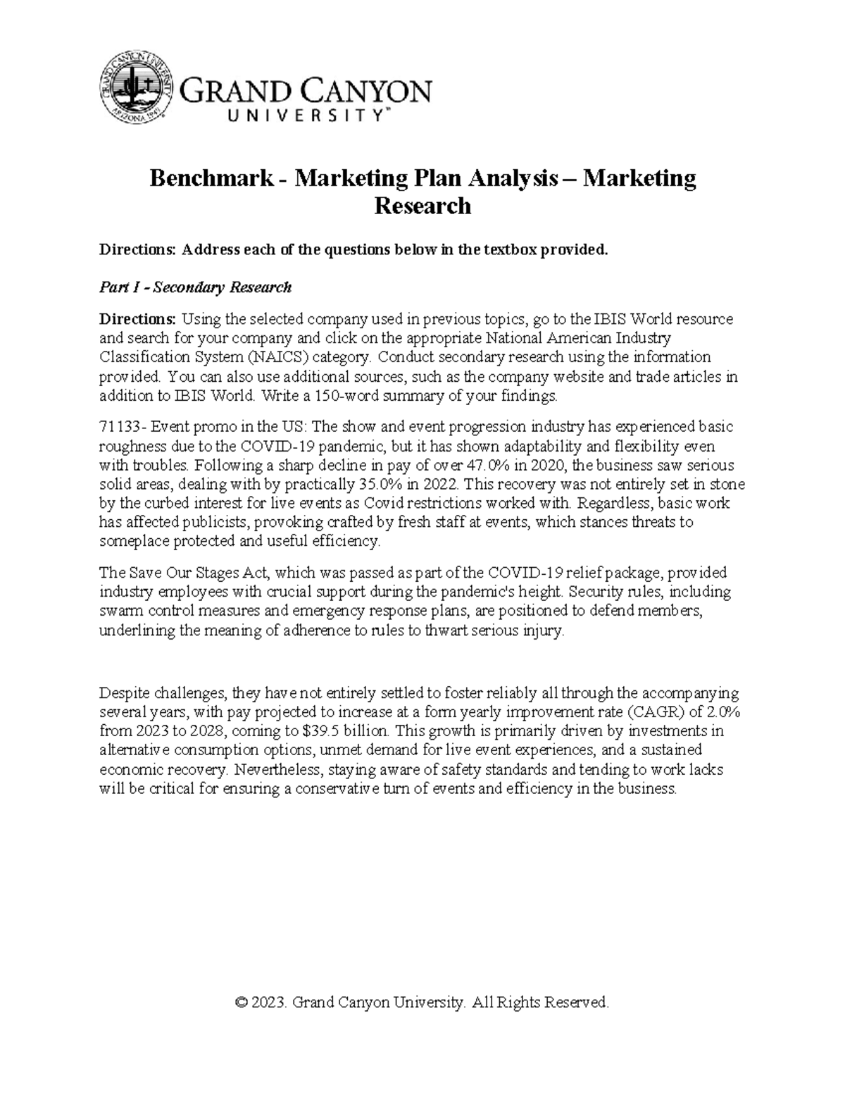MKT feb 13 - page - Benchmark - Marketing Plan Analysis – Marketing ...